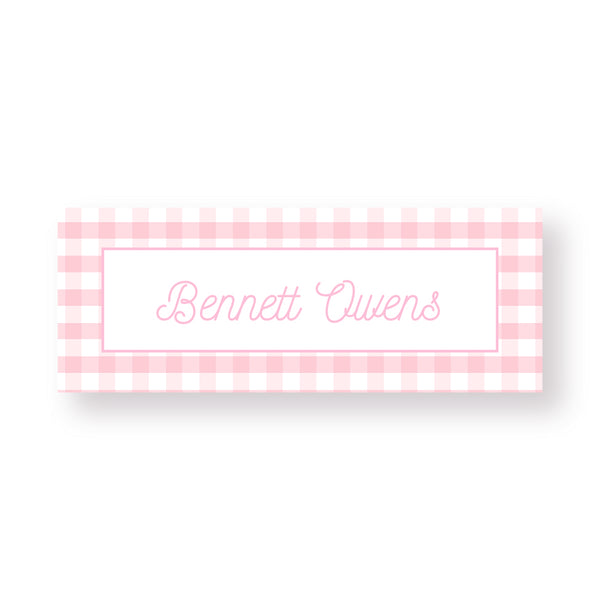 Pink Gingham Label Stickers – CreativelyKaty