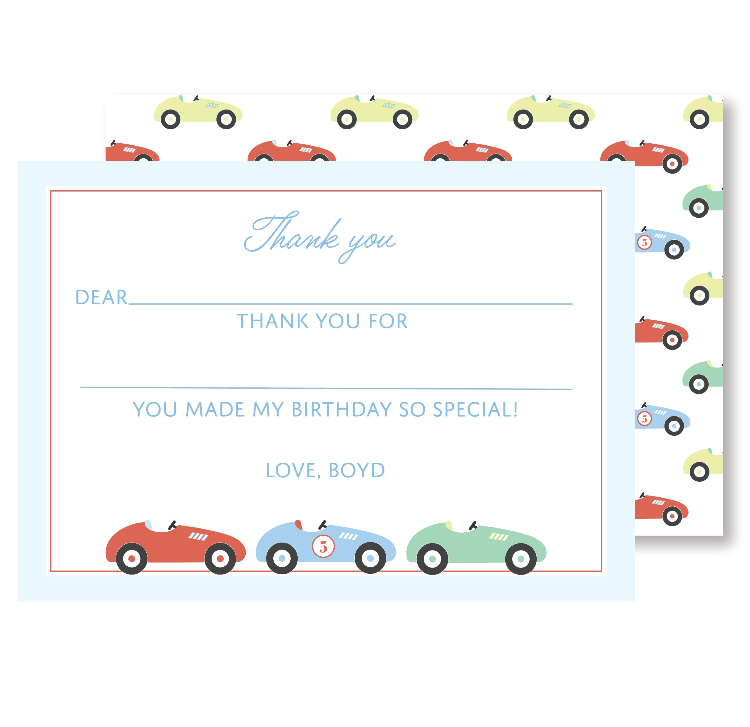 Racecar Thank You Notes – CreativelyKaty